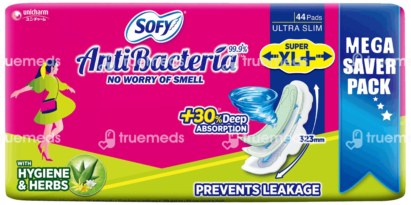 Sofy Antibacteria 999 Sanitary Pads Ultra Slim Super Xl 44 Pad - Uses ...