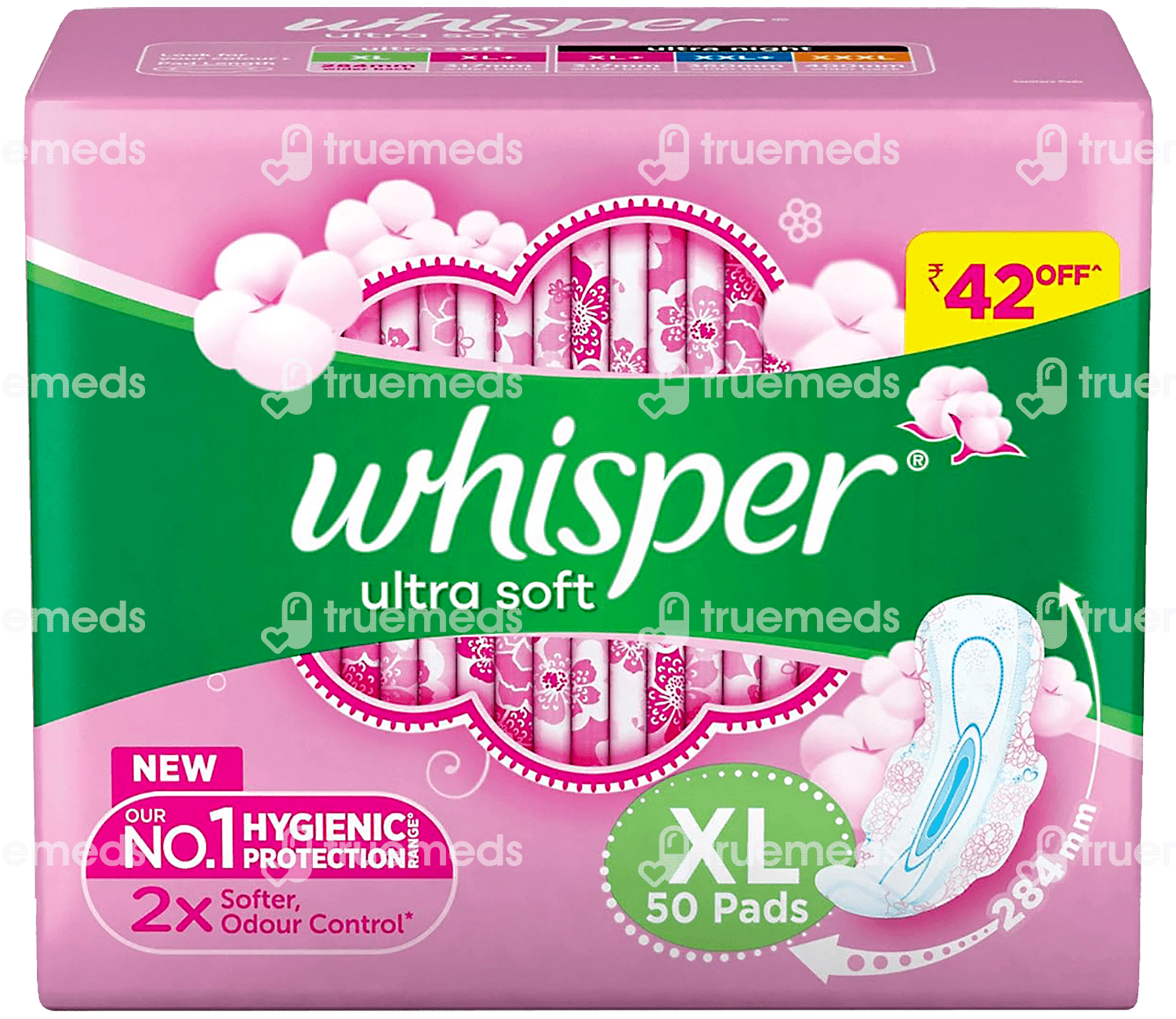 Whisper Ultra Soft Wings Xl Sanitary Pads 50 - Uses, Side Effects, Dosage, Price | Truemeds