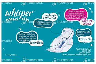 Whisper Maxi Fit Regular Sanitary Pad 15 - Uses, Side Effects, Dosage ...