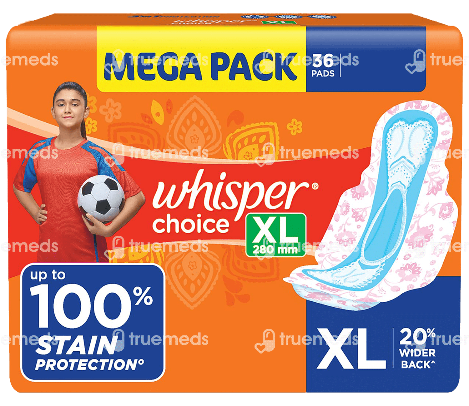 Whisper Choice Xl Pads Mega Pack 36 Pads - Uses, Side Effects, Dosage ...
