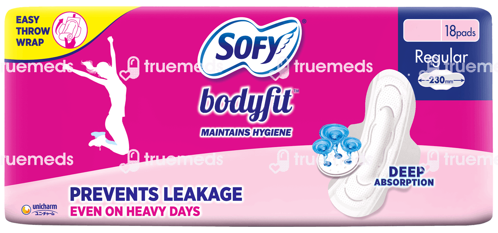 Sofy Bodyfit Regular Sanitary Pads 18 - Uses, Side Effects, Dosage ...