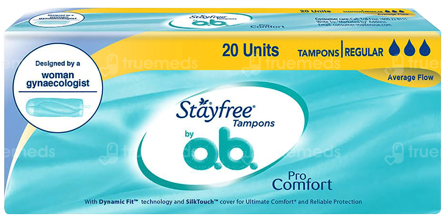 Stayfree O B Pro Comfort Regular Tampons 20 - Uses, Side Effects ...