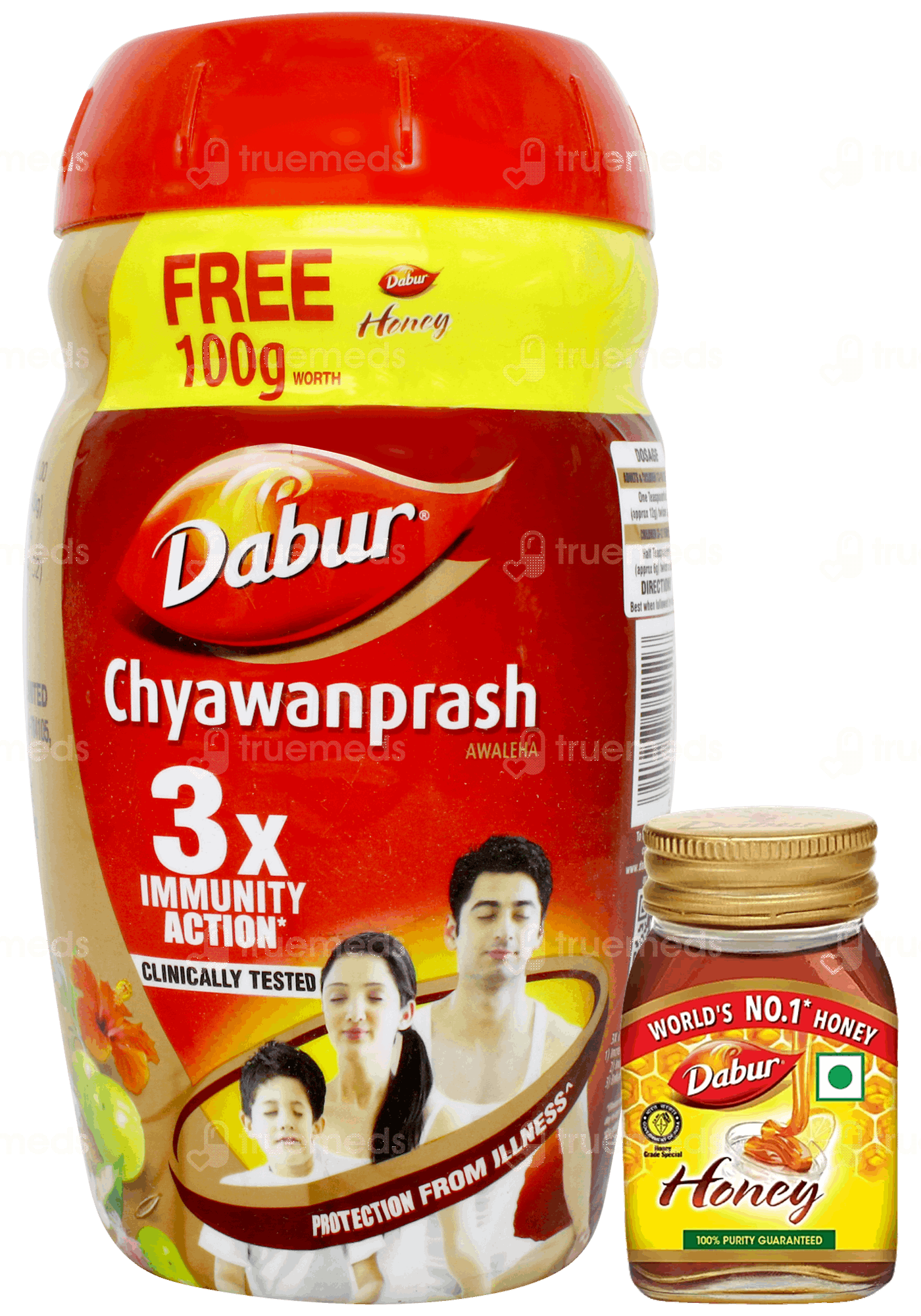 Dabur 3x Immunity Action Chyawanprash 950gm With Dabur Honey 100gm Free ...