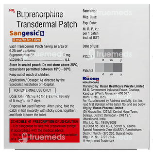 Sangesic 5 Mg Patch 2 - Uses, Side Effects, Dosage, Price | Truemeds