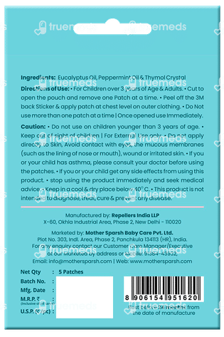 Mother Sparsh Natural Vapour Patches 5 - Uses, Side Effects, Dosage ...