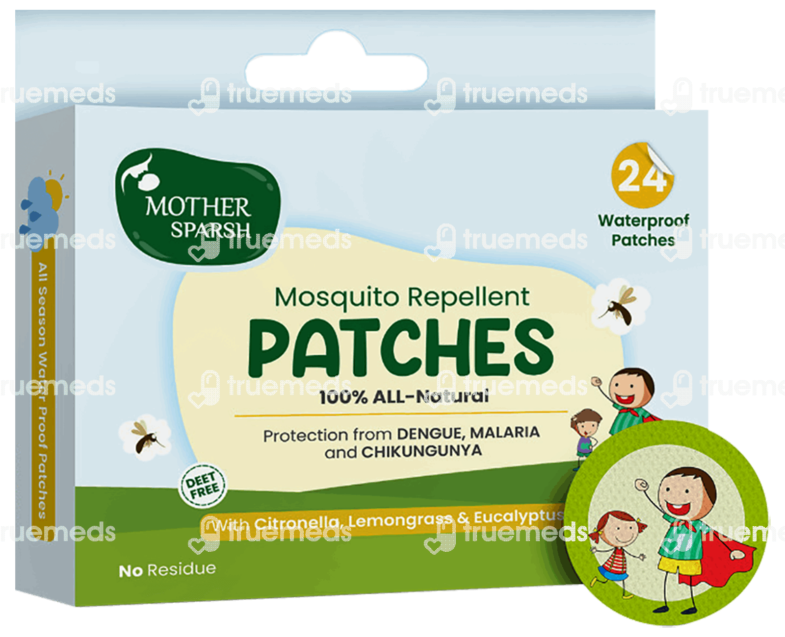 Mother Sparsh Mosquito Repellent Waterproof Patches 24 - Uses, Side ...