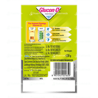Glucon D Nimbu Pani Powder 450 Gm - Uses, Side Effects, Dosage, Price ...
