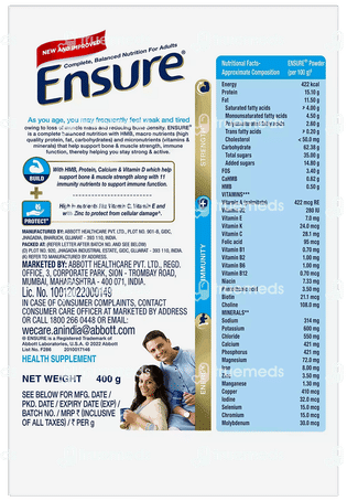 Ensure Chocolate Refill Powder | Buy Ensure Chocolate Online at Truemeds