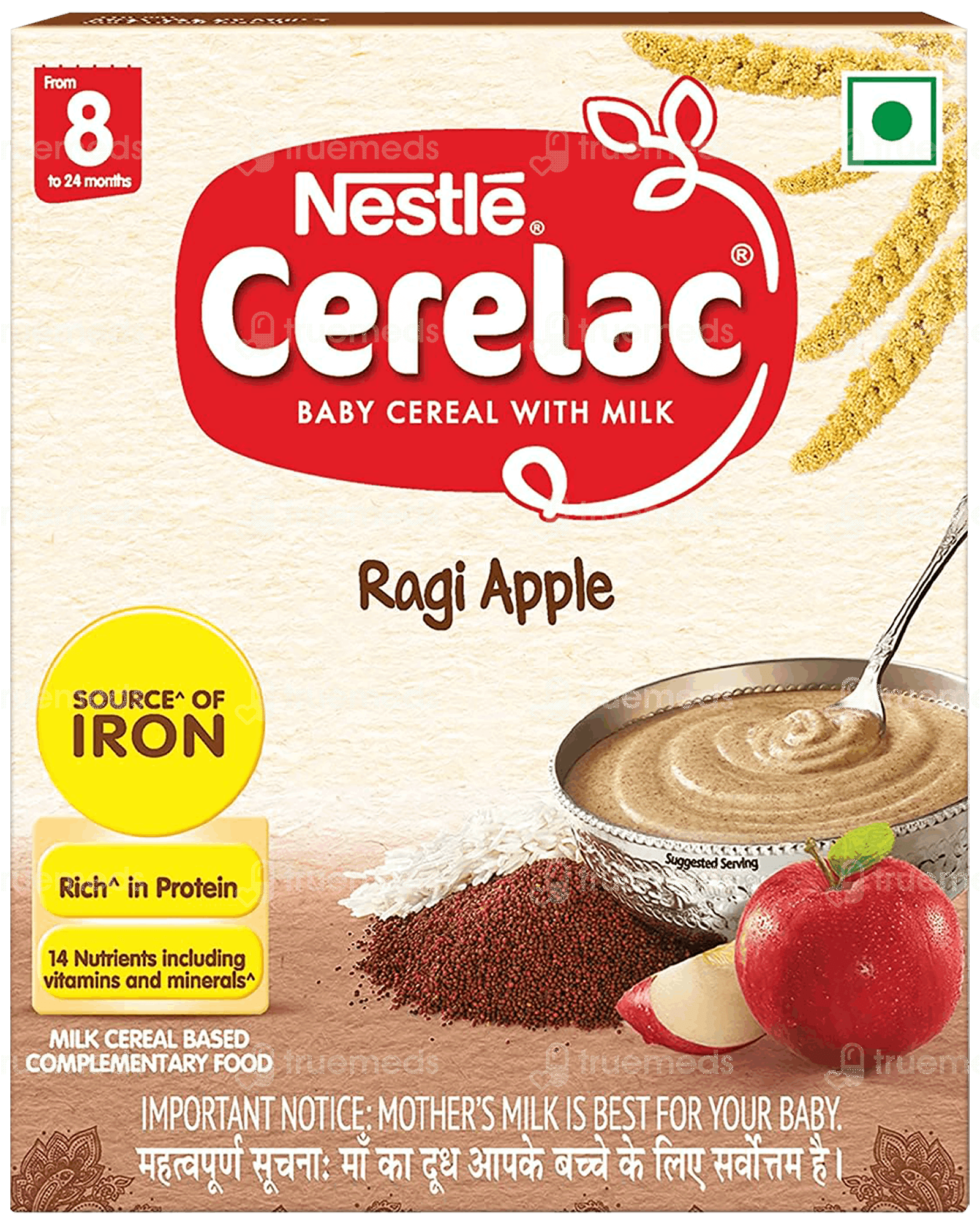 Nestle Cerelac Baby Cereal Stage 2 Ragi Apple 300 Gm - Uses, Side ...