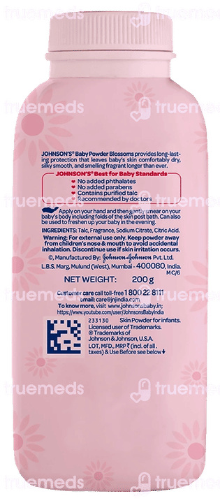Johnsons Baby Powder Blossoms 200 Gm - Uses, Side Effects, Dosage ...