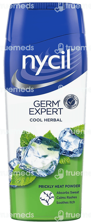 Nycil Germ Expert Prickly Heat Cool Herbal Powder 150 Gm - Uses, Side ...
