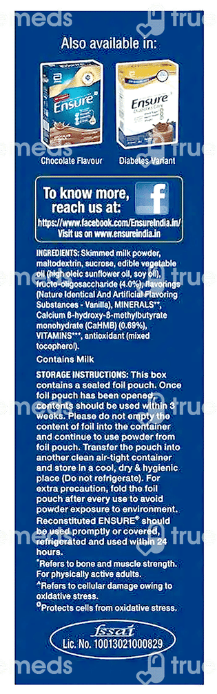 Ensure Hmb Vanilla Flavour Refill Powder 200 Gm - Uses, Side Effects ...