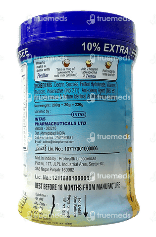 Protitas Vanilla Powder 220 Gm - Uses, Side Effects, Dosage, Price ...