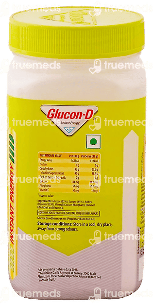 Glucon D Nimbu Pani Powder Jar 400 Gm - Uses, Side Effects, Dosage ...