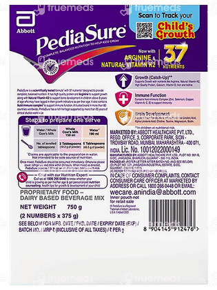 Pediasure Kids Nutrition Drink With Arginine Natural Vitamin K2 Premium ...