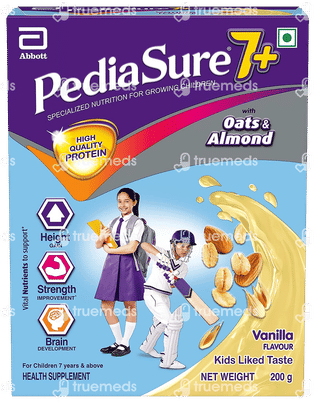 Pediasure 7 Plus Vanilla With Oats Almond Powder 200 Gm - Uses, Side ...