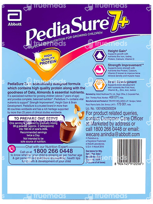 Pediasure 7 Plus Vanilla With Oats Almond Powder 200 Gm - Uses, Side ...