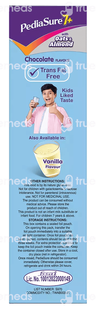 Pediasure 7 Plus Vanilla With Oats Almond Powder 200 Gm - Uses, Side ...