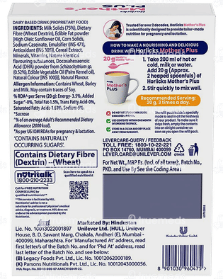 Horlicks Mothers Plus Kesar Flavour Powder 400 Gm - Uses, Side Effects ...