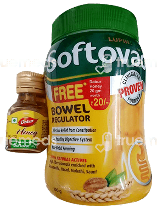 Softovac Powder 100 Gm With Dabur Honey 20 Gm Free - Uses, Side Effects ...