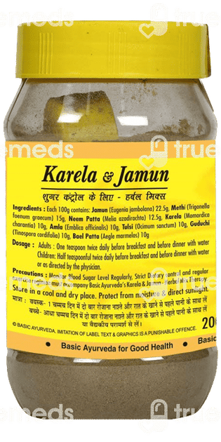Basic Ayurveda Karela Jamun Herbal Mix Powder 200 Gm - Uses, Side ...