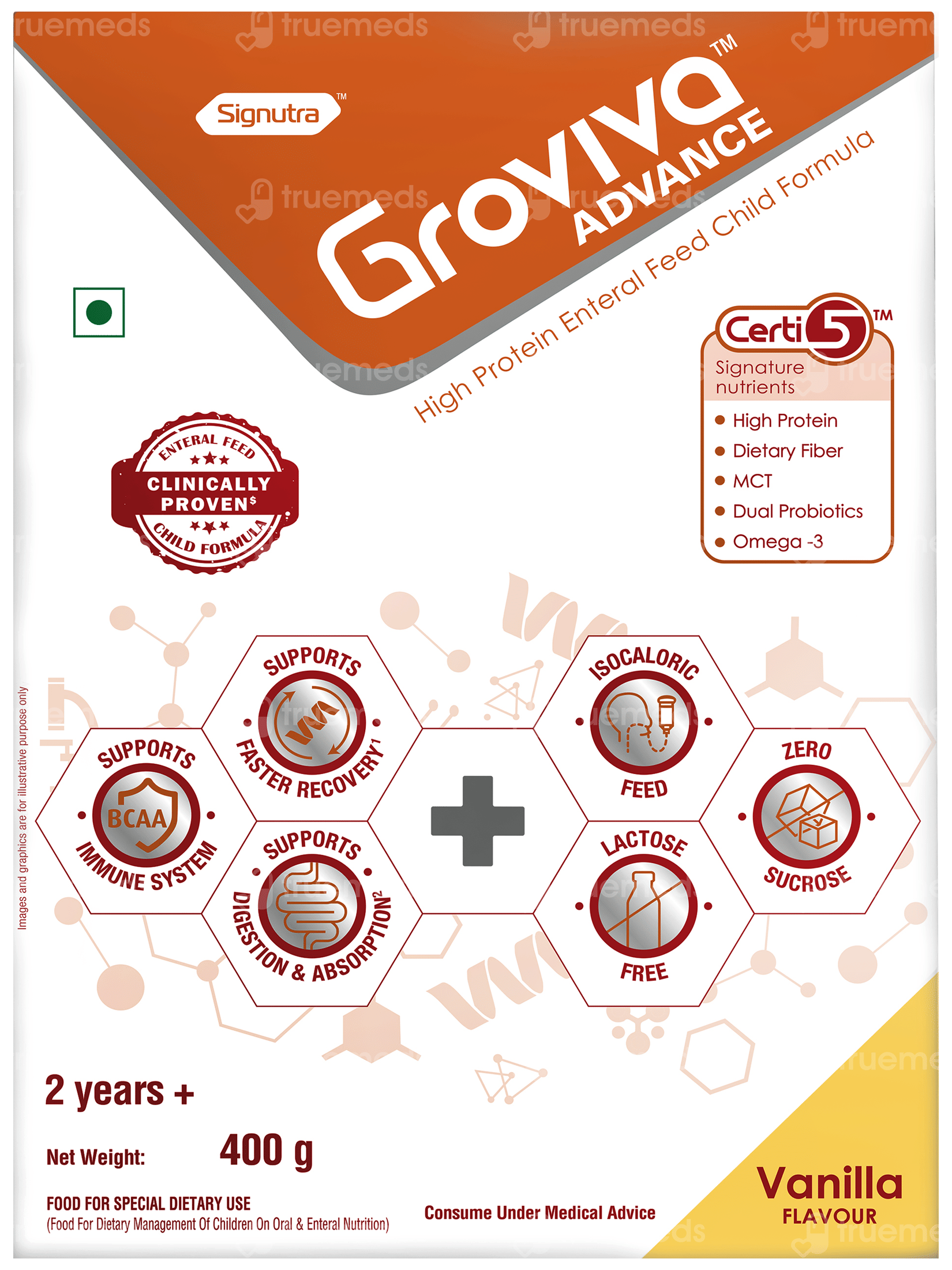 Groviva Advanced Vanilla 400 Gm - Uses, Side Effects, Dosage, Price ...