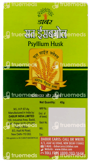 Dabur Sat Isabgol 45 Gm - Uses, Side Effects, Dosage, Price | Truemeds