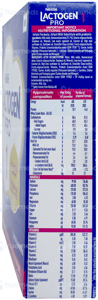 Nestle Lactogen Pro Stage 1 Refill Powder 400 Gm - Uses, Side Effects ...