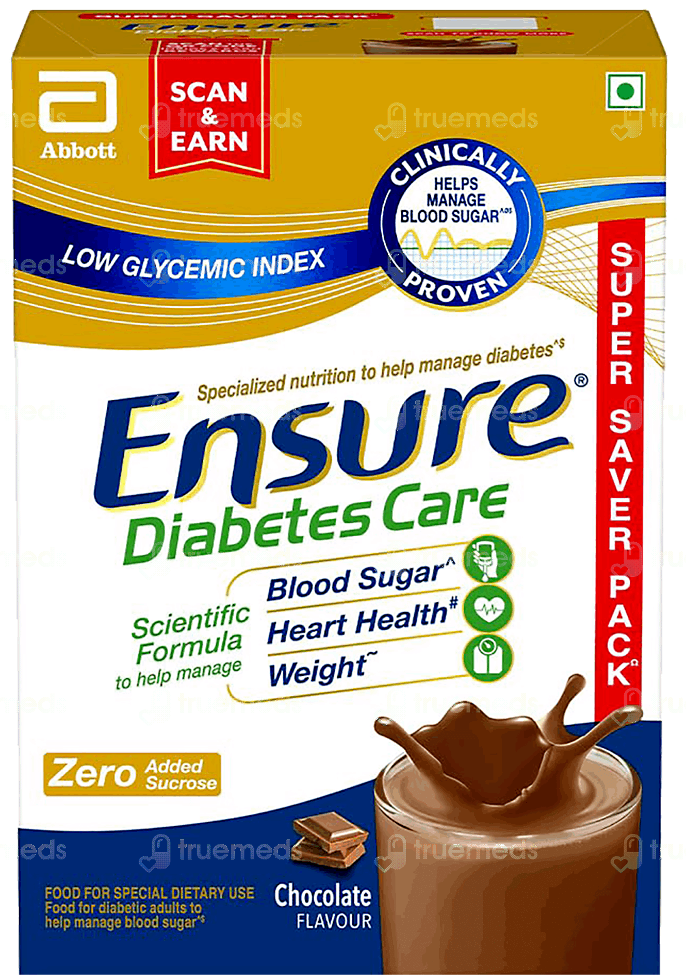 Ensure Diabetic Care Chocolate Flavour Zero Added Sucrose Refill Powder ...