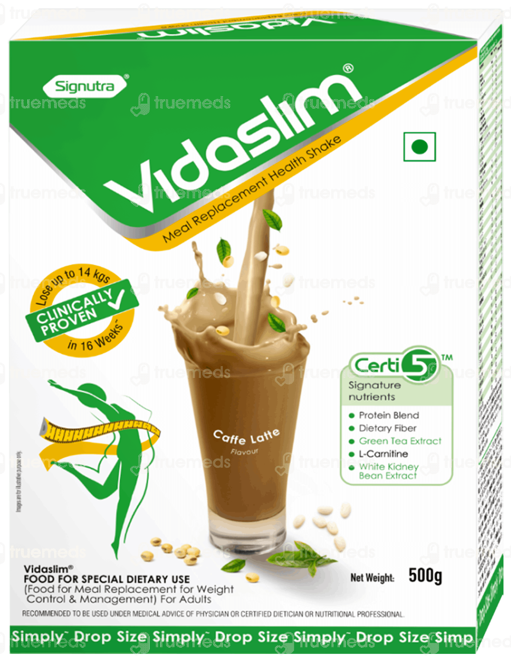 Vidaslim Caffe Latte Flavour Powder 500gm - Uses, Side Effects, Dosage ...