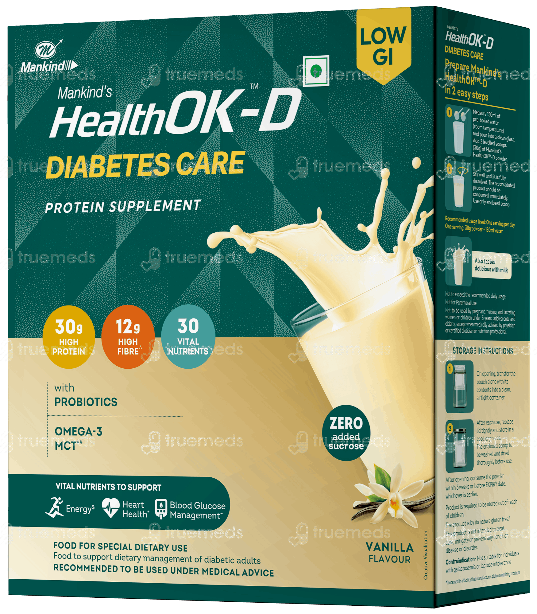 Health Ok D Diabetes Care Vanilla Falvour Zero Added Sucrose Refill ...