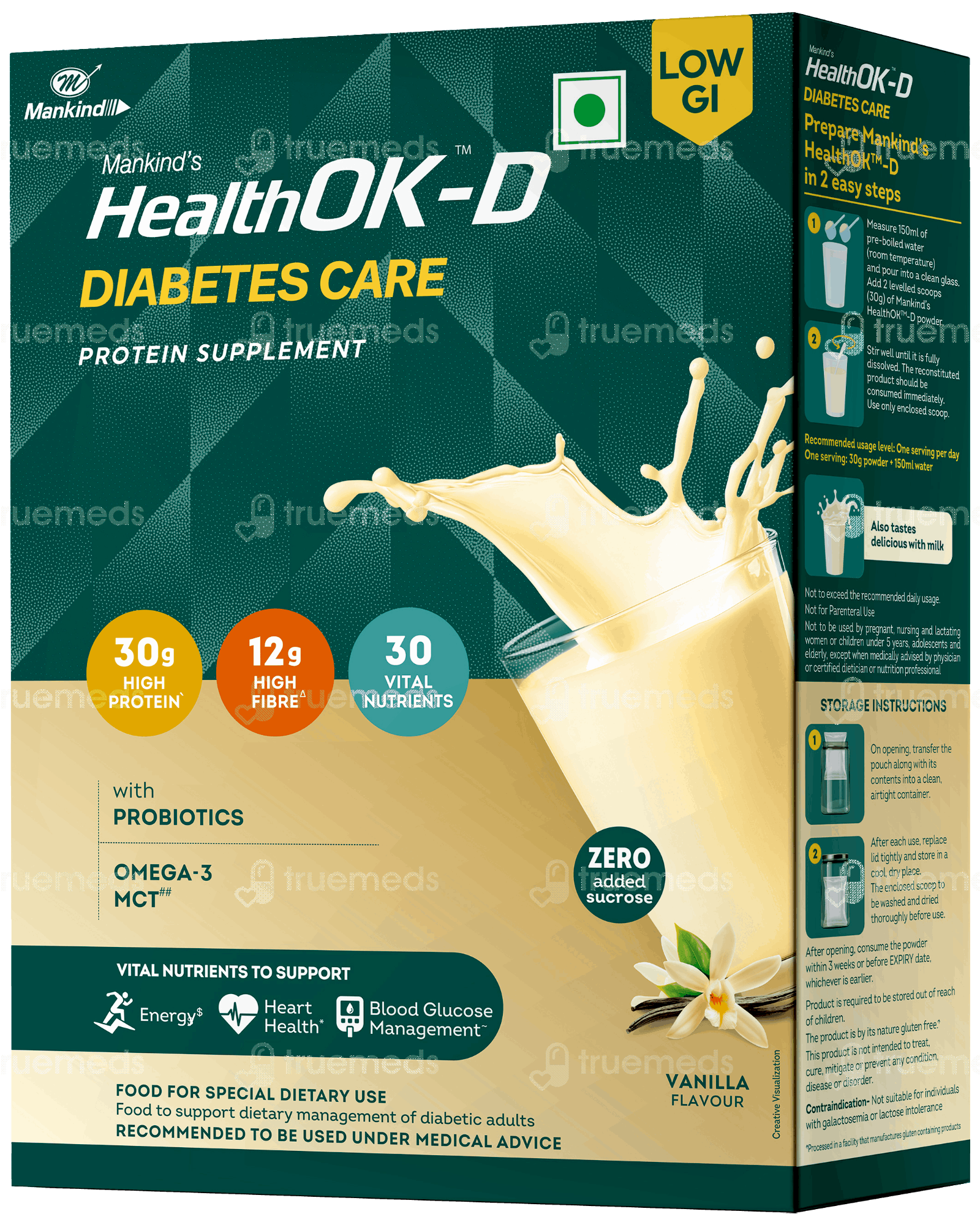 Health Ok D Diabetes Care Vanilla Falvour Zero Added Sucrose Refill ...