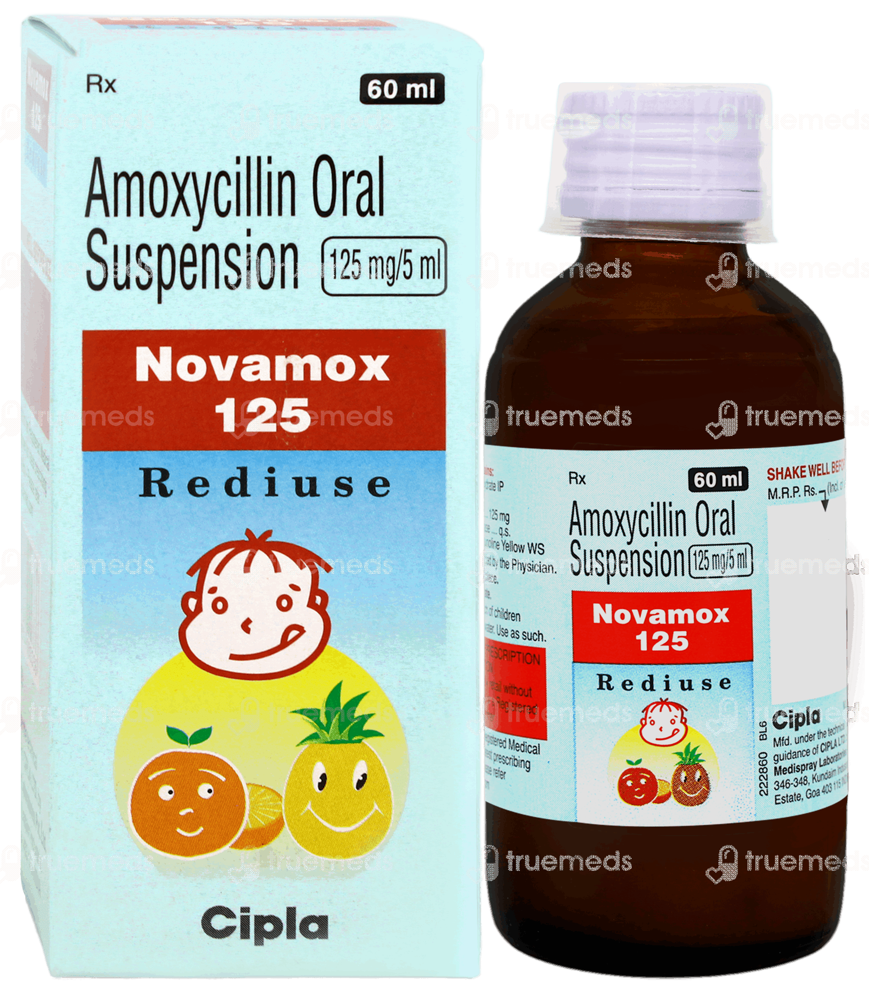 Novamox 125 Rediuse Suspension 60ml: Uses, Side Effects, Price ...