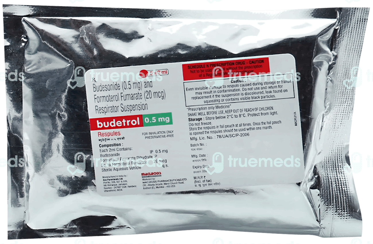 Budetrol 20 Mcg05 Mg Respules 2 Ml Pack Of 5 - Uses, Side Effects ...