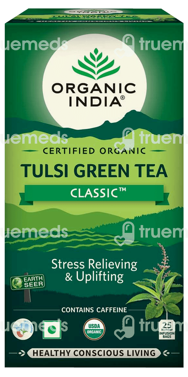 Organic India Tulsi Green Tea Classic Sachet 25 - Uses, Side Effects, Dosage, Price | Truemeds