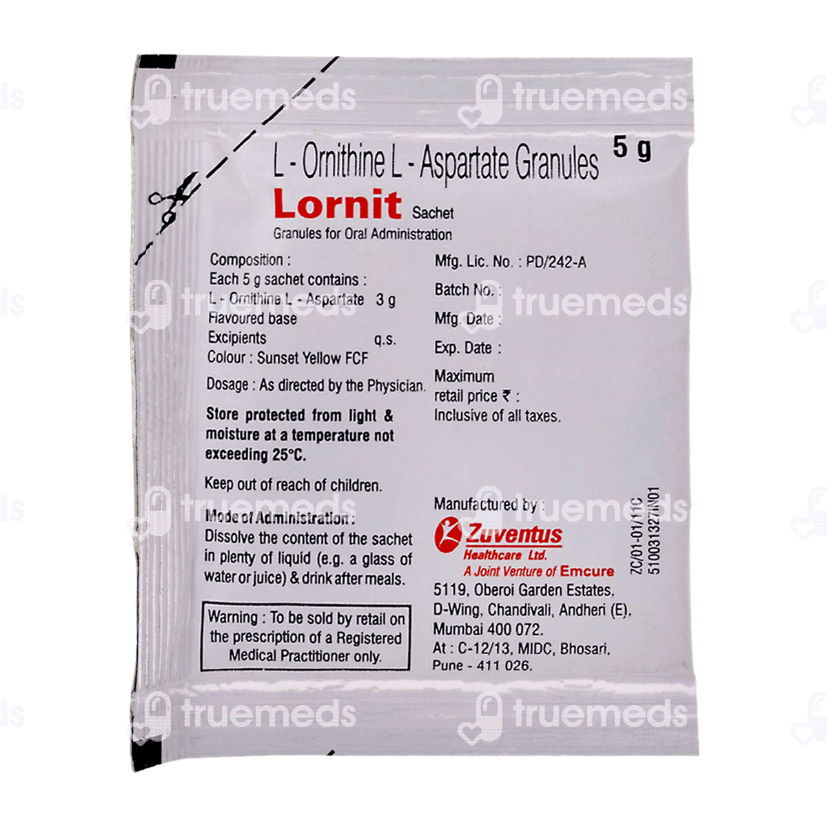 Lornit Sachet 5 Gm - Uses, Side Effects, Dosage, Price | Truemeds