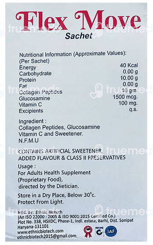 Flex Move Orange Sugar Free Sachet 125 Gm - Uses, Side Effects, Dosage ...