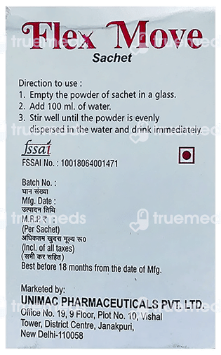 Flex Move Orange Sugar Free Sachet 125 Gm - Uses, Side Effects, Dosage ...