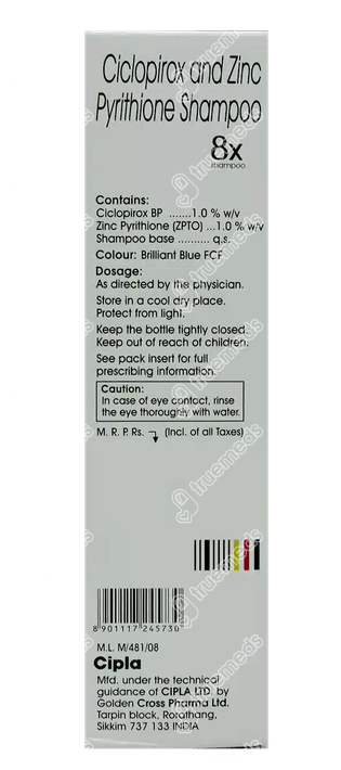 8x With Zpto 11 Shampoo 100 Ml - Uses, Side Effects, Dosage, Price ...