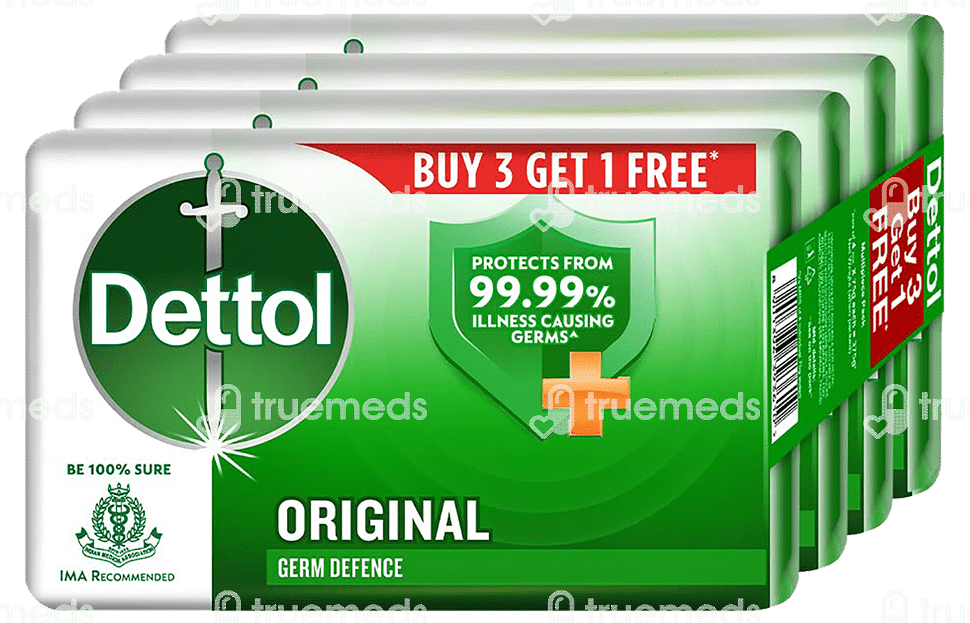 Dettol Original Soap 125 Gm Each Buy 3 Get 1 Free Uses Side Effects Dosage Price Truemeds