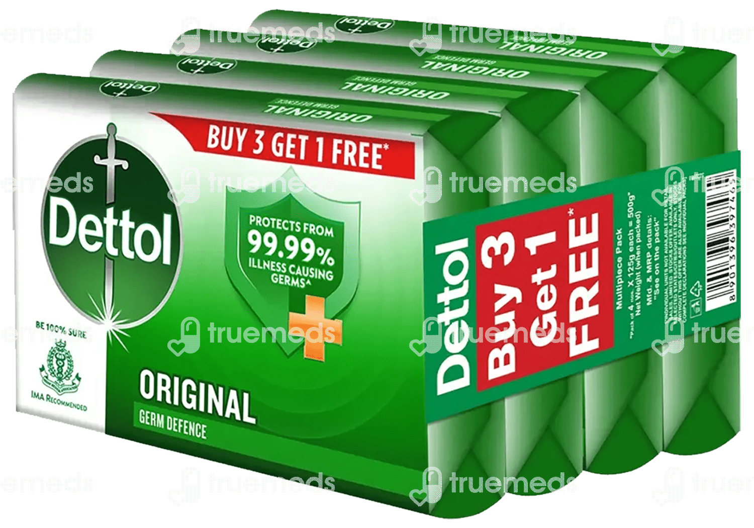 Dettol Original Soap 125 Gm Buy 3 Get 1 Free - Uses, Side Effects ...