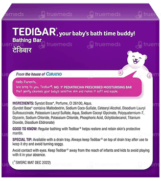 Tedibar Bathing Bar 100 Gm Pack Of 2 - Uses, Side Effects, Dosage ...