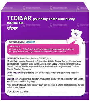 Tedibar Bathing Bar 75 Gm Pack Of 2 - Uses, Side Effects, Dosage, Price ...