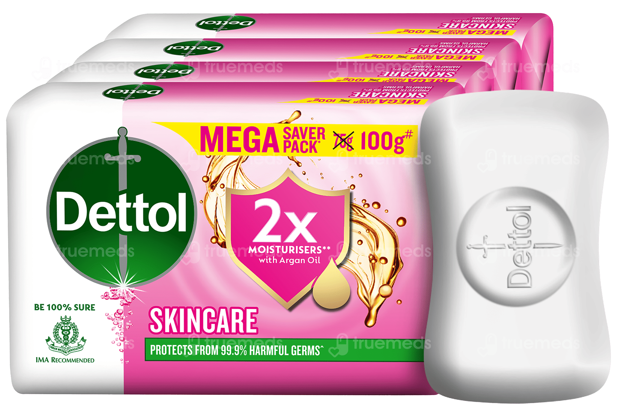 Dettol Skincare 2x 100gm Pack Of 4 Soap - Uses, Side Effects, Dosage ...