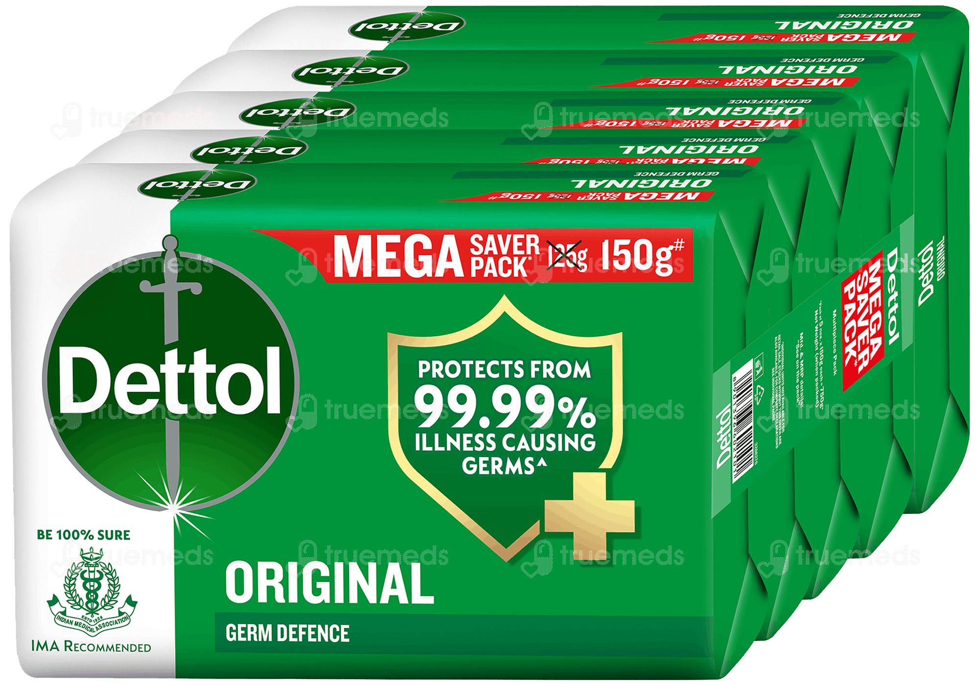 Dettol Original Soap 150gm Pack Of 5 - Uses, Side Effects, Dosage ...