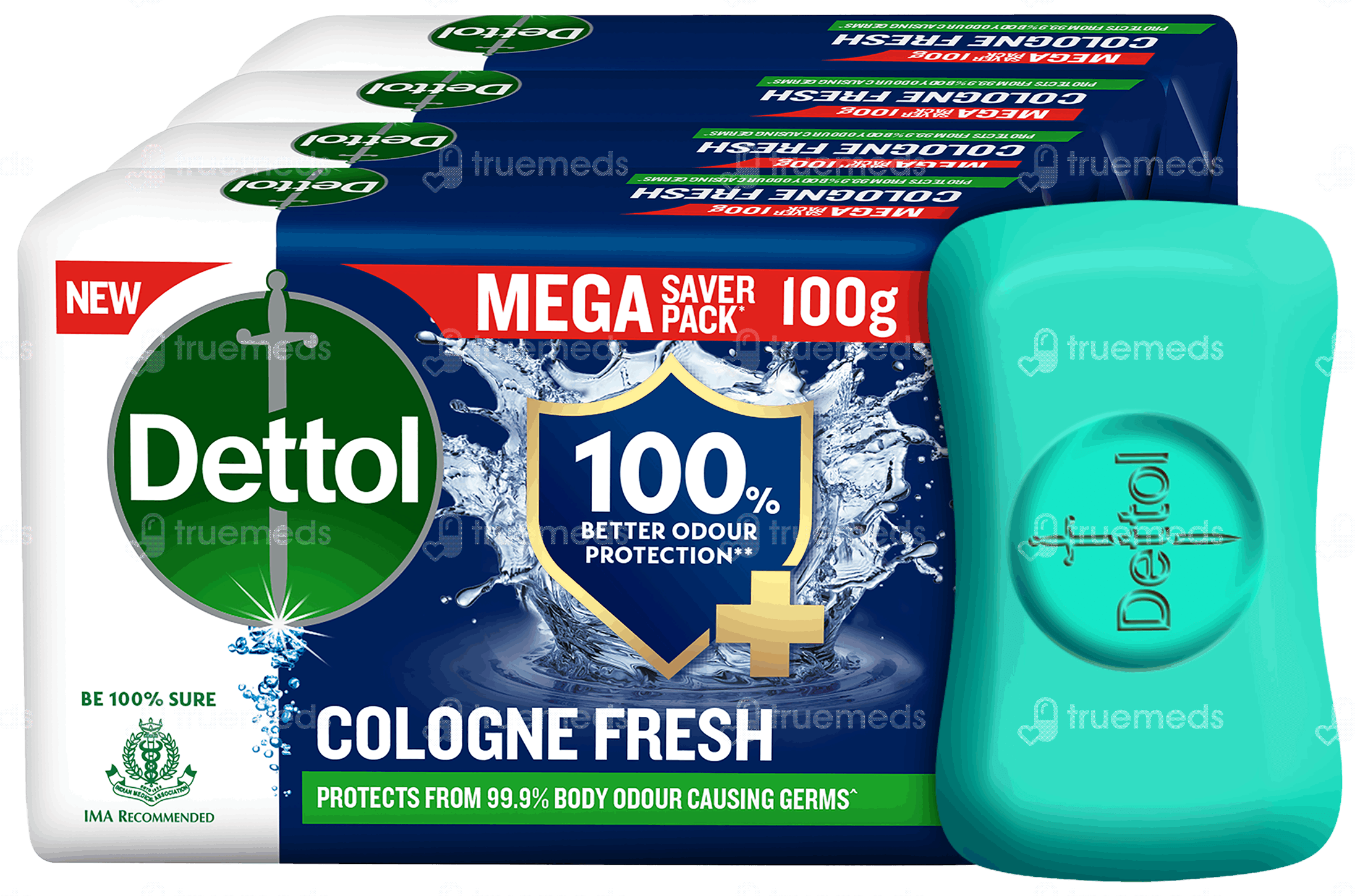 Dettol Cologne Fresh Soap 100gm Pack Of 4 - Uses, Side Effects, Dosage ...