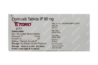 Etoro 90 Mg Tablet 10 - Uses, Side Effects, Dosage, Price | Truemeds
