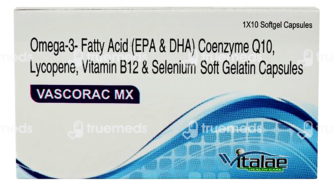 Vascorac Mx Soft Gel Capsule 10 - Uses, Side Effects, Dosage, Price ...