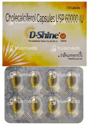 D Shine 60k Capsule 8 - Uses, Side Effects, Dosage, Price | Truemeds