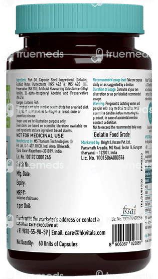 Hk Vitals Fish Oil Softgels Capsule 60 - Uses, Side Effects, Dosage ...